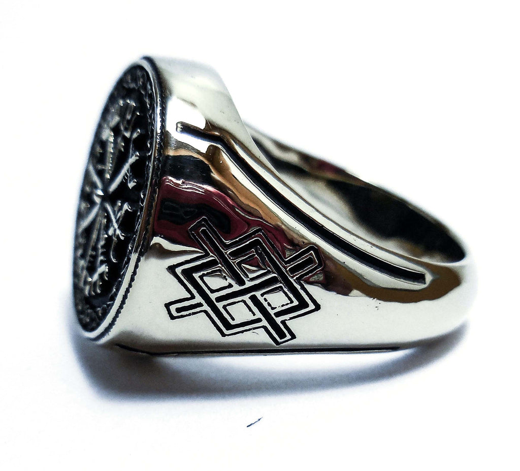 Vegvisir Aka Viking Compass Ring Pagan Asatru Heathen Norse 925 Sterli ...