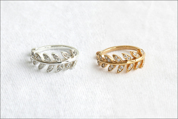 Leaf Ring, Simple leaf knuckle ring, knuckle leaf ring, leaf ring, fer ...
